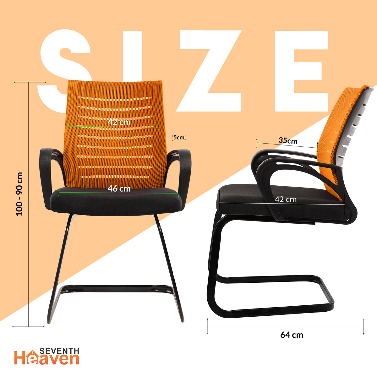 Buy Blaze MidBack C Base Office Chair Ergonomic Orange